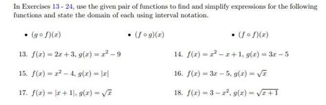 Solved In Exercises 13 24 Use The Given Pair Of Functions