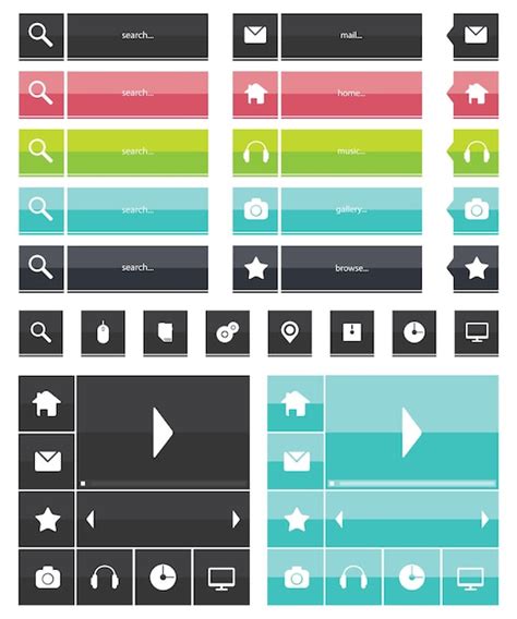 Premium Vector Web Elements And Icons Flat Design