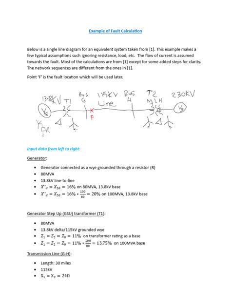 Example Of Fault Calculations Pdf