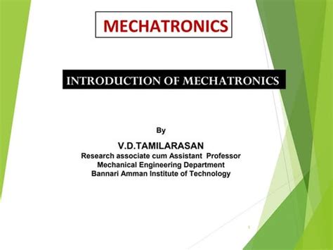 Mechatronics Ppt Robotics Technology And Computing