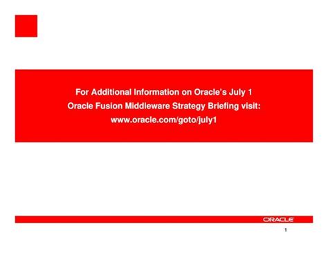 Pdf Oracle Fusion Middleware Strategy Briefing 8 • E Business