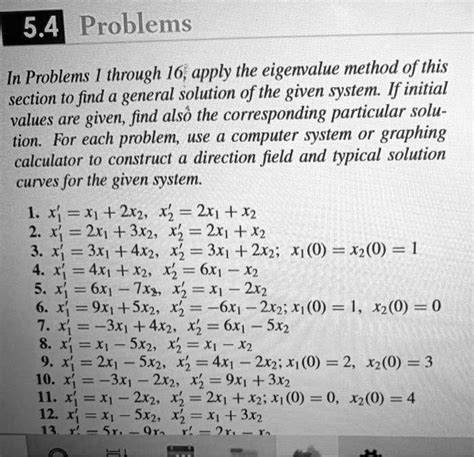 Solved 5 4 Problems In Problems 1 Through 16 Apply The Eigenvalue Method Of This Section To