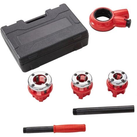 Mophorn Ratchet Pipe Threader Kit NPT Manual Tool Portable Pipe Threading Set