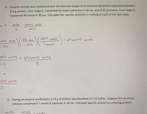 Solved Enzyme Calculations The International Unit U Of Chegg Com