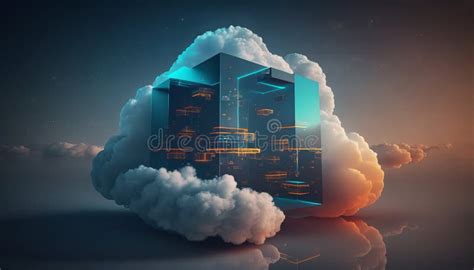 Cloud Computing Technology Concept Futuristic Illustration Stock