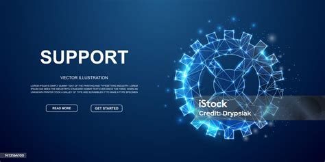 기어 3d 낮은 폴리 기호 랜딩 페이지에 연결된 점과 함께 기어 휠 디자인 일러스트 개념 다각형 산업 개발 그림 개발에 대한