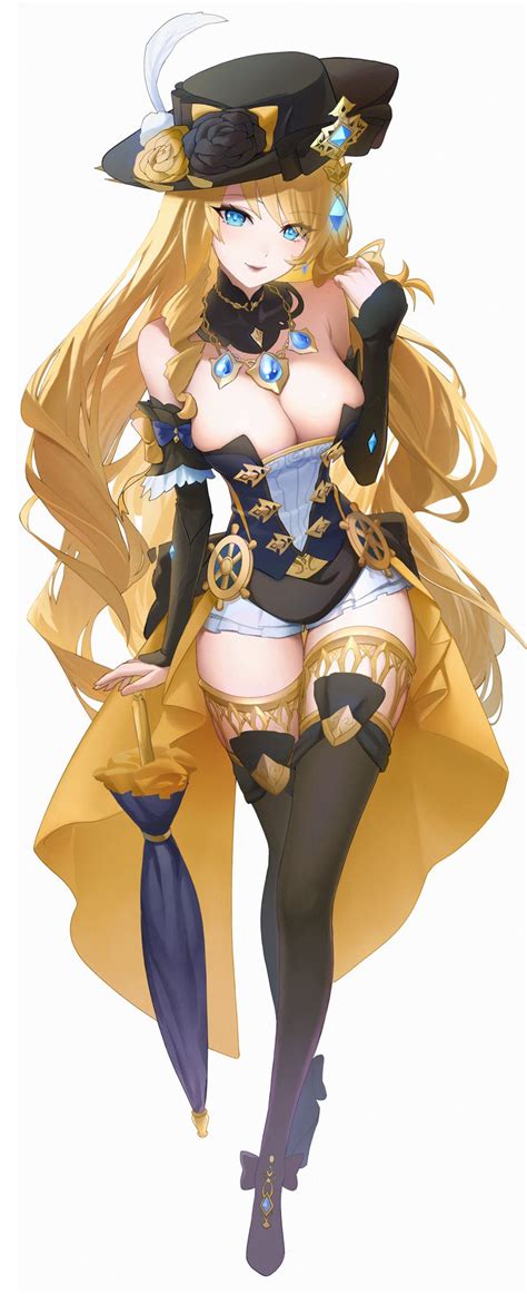 Ricin Navia Genshin Impact Genshin Impact Commentary Highres Girl Alternate Breast Size