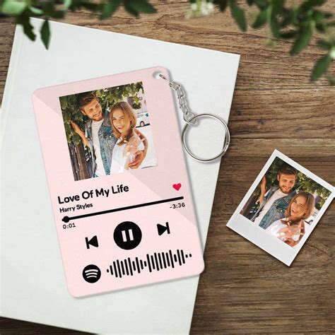 Custom Spotify Keychain With Picture Custom Scannable Spotify Music Song Code Keychain Create