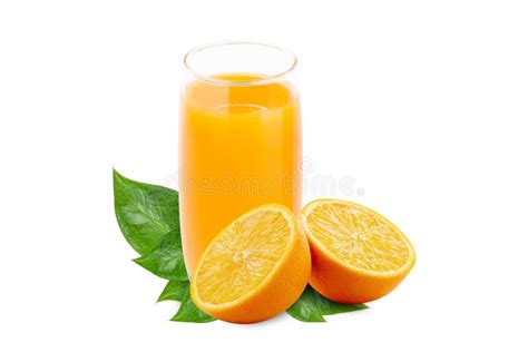 Fresh Orange Juice With Fruits Isolated On White Stock Image Image