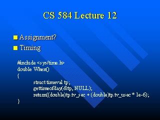 CS 584 Lecture 12