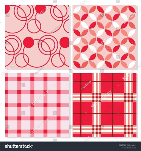 Checkered Pattern Геd Circles Plaid Scarf Stock Vector Royalty Free