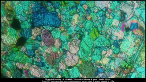 Microscope Premier Essai Photo Dune Lame Mince De L6 Météorites Géoforum