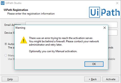Error While Activating Uipath Community Edition Help Uipath