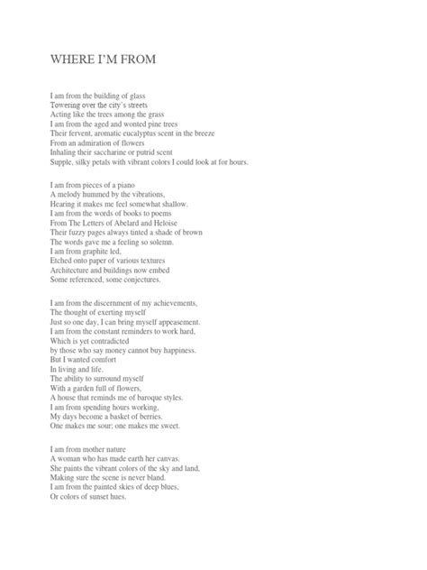 Where Im From Poem Pdf