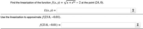 Solved Find The Linearization Of The Function Chegg