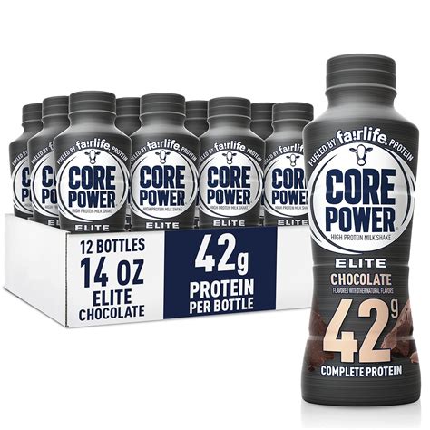 Core Power Elite High Protein Shake Chocolate 42g Bottle 14oz 12 Pack