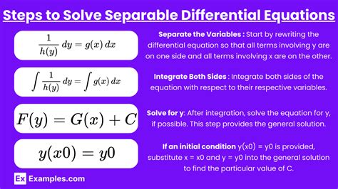 Unit 73 Solving Separable Differential Equations To Find General And Particular Solutions
