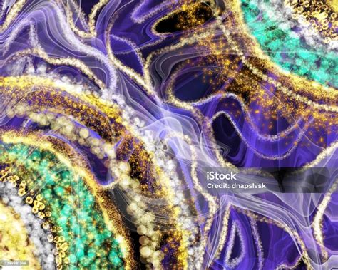 어두운 배경에 황금색 선과 녹색과 파란색의 알코올 잉크가있는 추상적 인 질감 0명에 대한 스톡 벡터 아트 및 기타 이미지 0명 갈색 개성 개념 Istock