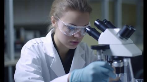 Premium Photo A Female Biomedical Scientist With White Gown Working In Laboratory With