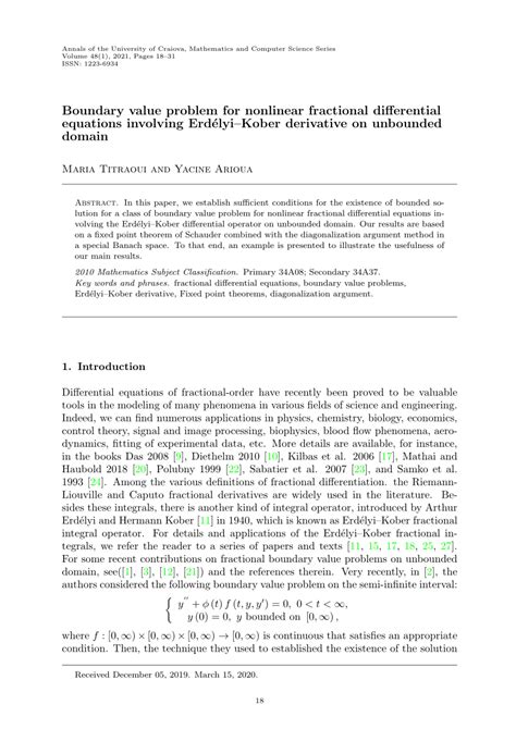 Pdf Boundary Value Problem For Nonlinear Fractional Differential