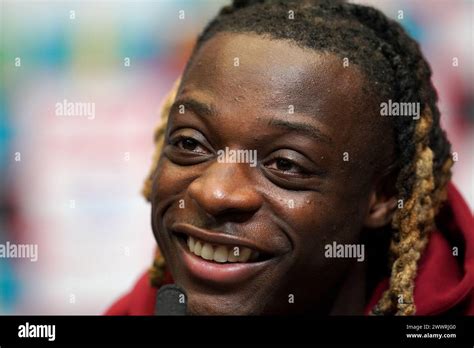Belgium S Jeremy Doku During A Press Conference At Wembley Stadium London Picture Date Monday