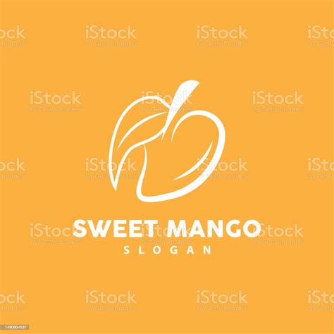 망고 로고 신선한 과일 벡터 추상적인 선 스타일 디자인 아이콘 템플릿 일러스트레이션 건강한 식생활에 대한 스톡 벡터 아트 및 기타 이미지 건강한 식생활 과일 귀여운