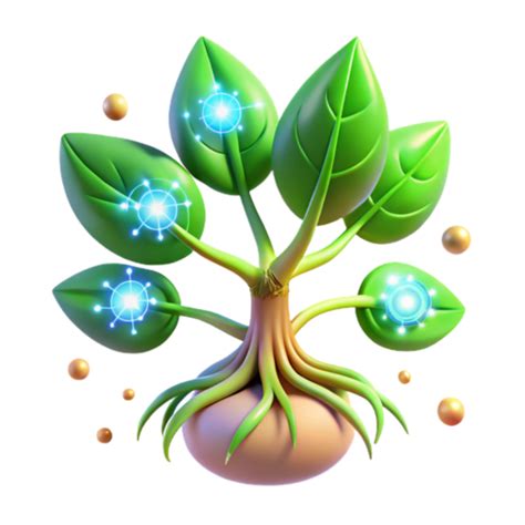 Vibrant 3d Render Of A Growing Plant With Illuminated Nodes 55448490 Png