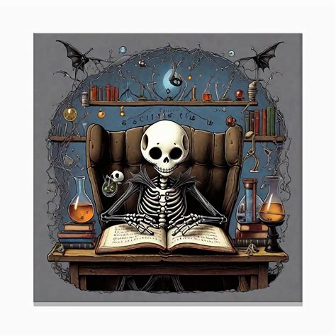 Skeleton Reading Book 1 Canvas Print By Md Nazmul Hasan Fy