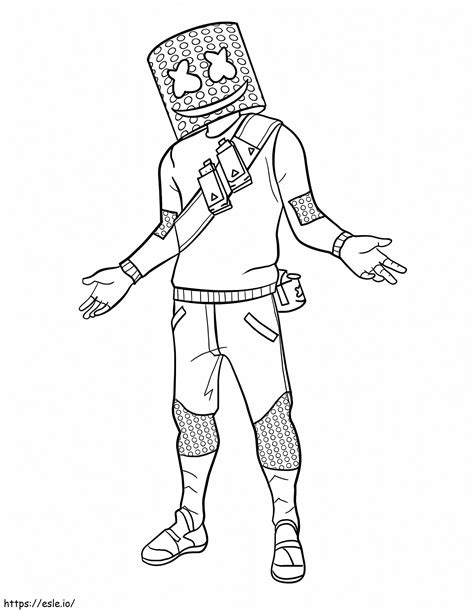 Marshmello Fortnite 2 Coloring Page