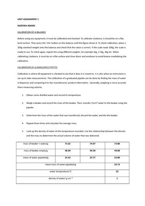 BTEC Level 3 Applied Science Unit 2 Practical Scientific Procedures And Techniques Learning Aim