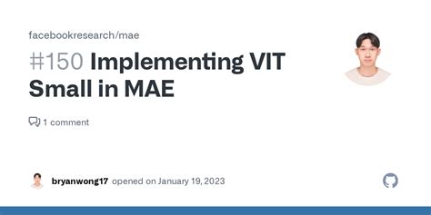 Implementing Vit Small In Mae · Issue 150 · Facebookresearchmae · Github
