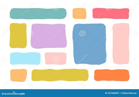 Organic Liquid Rectangle Frame Shapes Set Hand Drawn Abstract Vector Fluid Square Blobs Wavy