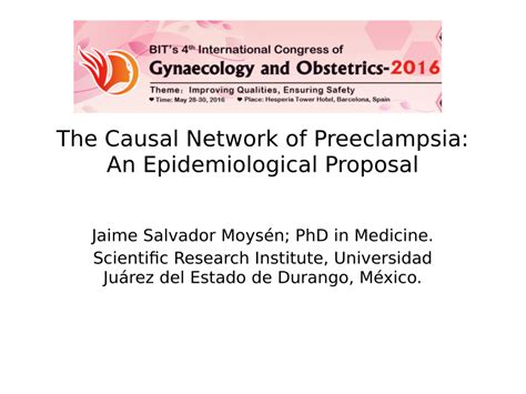 Pdf The Causal Network Of Preeclampsia An Epidemiological Proposal