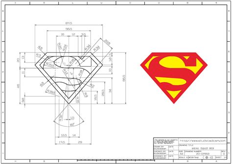 POPULAR 2D CAD EXERCISES SUPER MAN LOGO STUDYCADCAM Mechanical