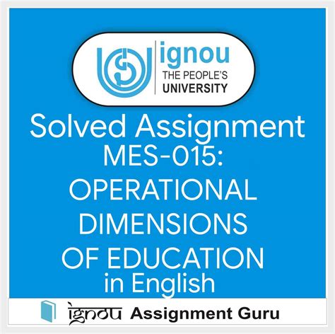 Mes 015 Operational Dimensions Of Education In English Solved