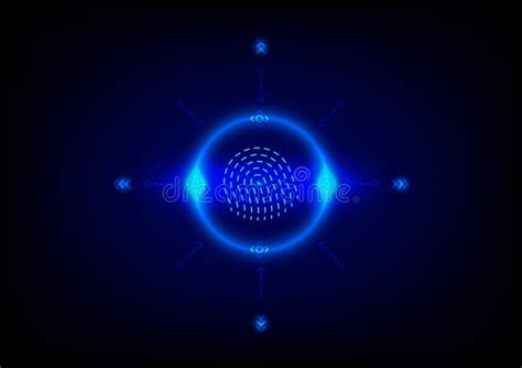 Cyber Security And Cyber Crime Concept Electronic Fingerprint On