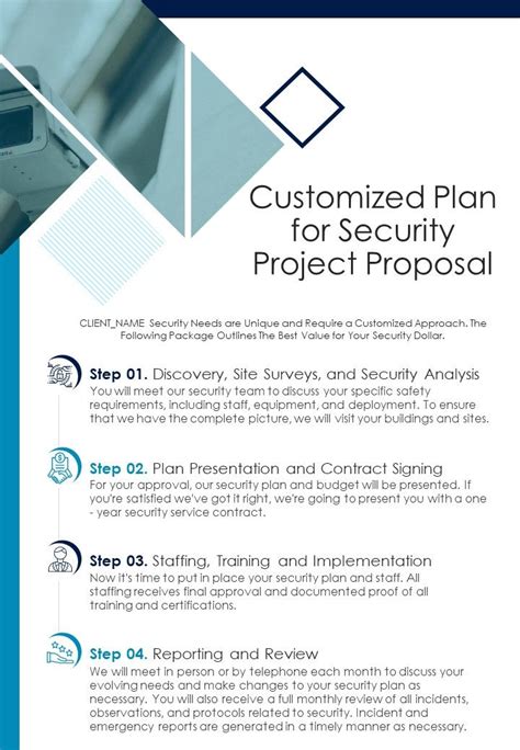 Customized Plan For Security Project Proposal One Pager Sample Example