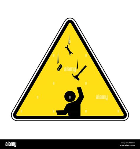 Danger Falling Objects Sign Caution Falling Objects Illustrations