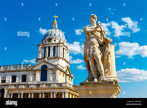 King George Ii Of Britain Statue By Michael Rysbrack And Queen Mary Court At The Old Royal Naval