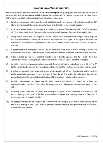 Drawing Scale Vector Diagrams Teaching Resources