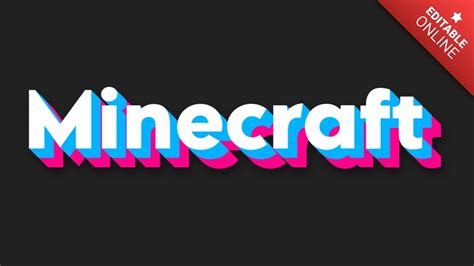 Minecraft Blue Pink 3d Text Effect Generator