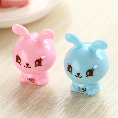 得力迷你可爱卷笔刀0560小兔卡通学生卷笔刀铅笔刀削笔刀便携式小兔子卷笔刀单个价格 虎窝淘