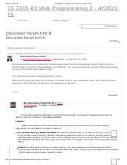 CS Discussion Forum Unit Part Docx PM CS AY T Discussion