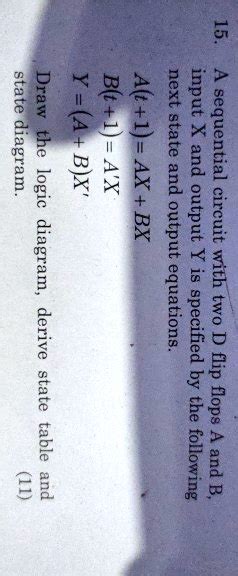 15 A Sequential Circuit With Two D Flip Flops A And B Input X And