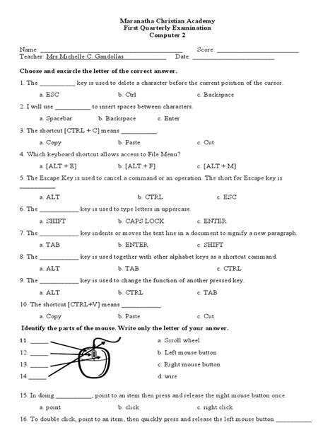 1st Qe Computer 2 Pdf Inputoutput Computer Keyboard
