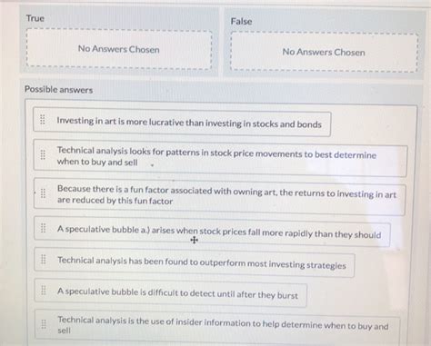 Solved True False No Answers Chosen No Answers Chosen