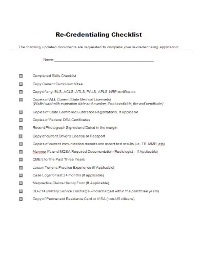 Free 10 Credentialing Checklist Samples [ Dentist Facility Audit ]