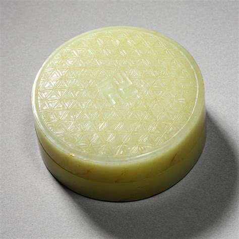 A Chinese Imperial Yellow Jade Seal Paste Box Marked Da Qing Qianlong Nian Zhi Possibly Qing