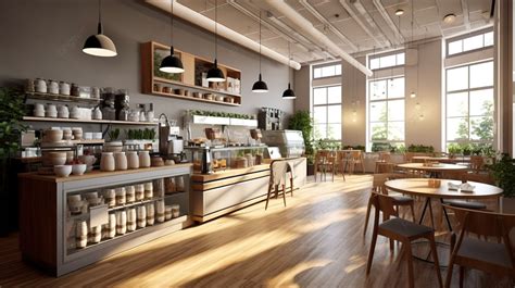 현대 카페의 3d 렌더링 내부 레스토랑 인테리어 카페 인테리어 배경 일러스트 및 사진 무료 다운로드 Pngtree