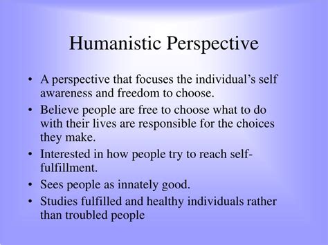 Humanistic Theory